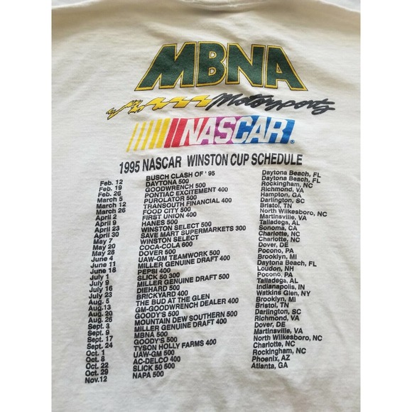 Tultex | Shirts | Vintage Nascar Mbna 9s Racing Single Stitch T Shirt L ...